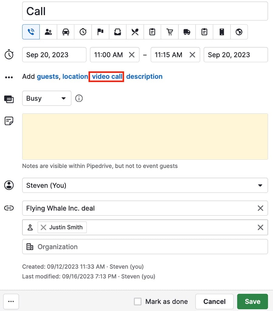 Pipedrive integration: Zoom meetings - Knowledge Base | Pipedrive